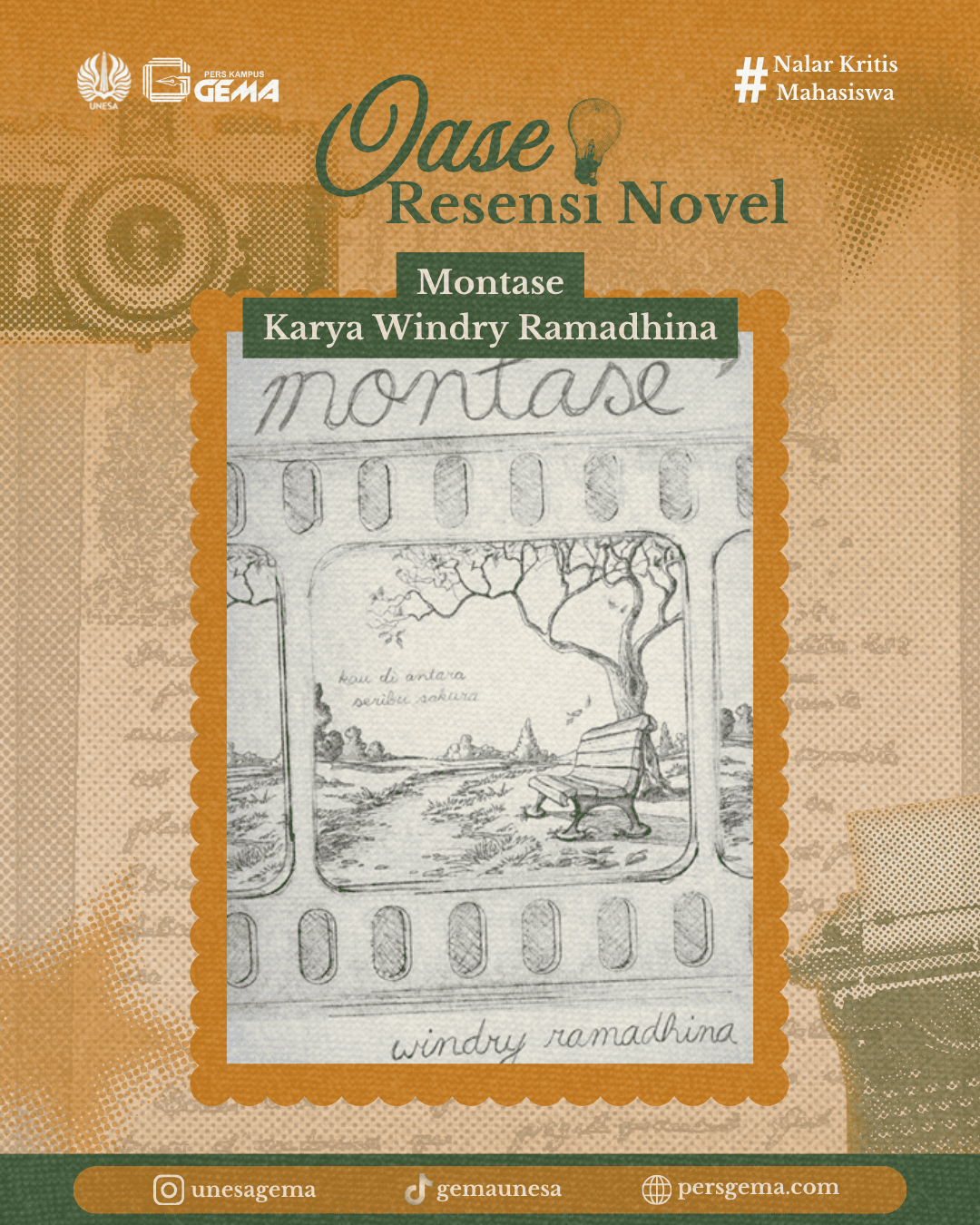 Resensi Novel Montase karya Windry Ramadhina — Pers Gema Unesa